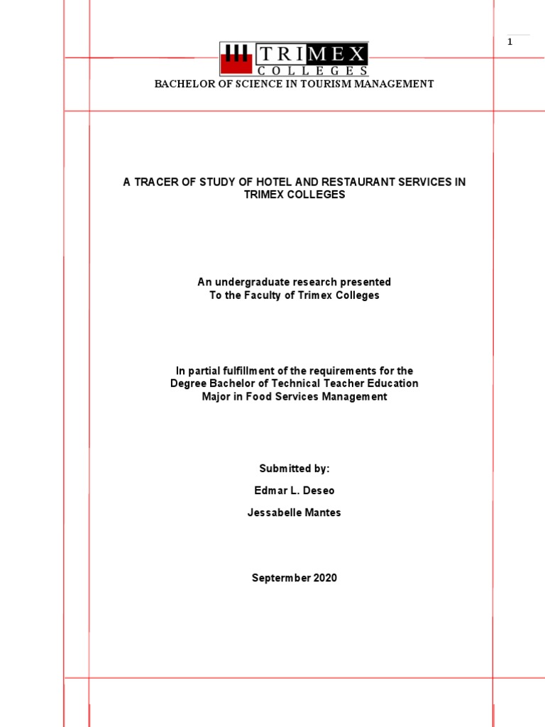 Thesis Tracer Study of Hrs | PDF | Employment | Academic Degree
