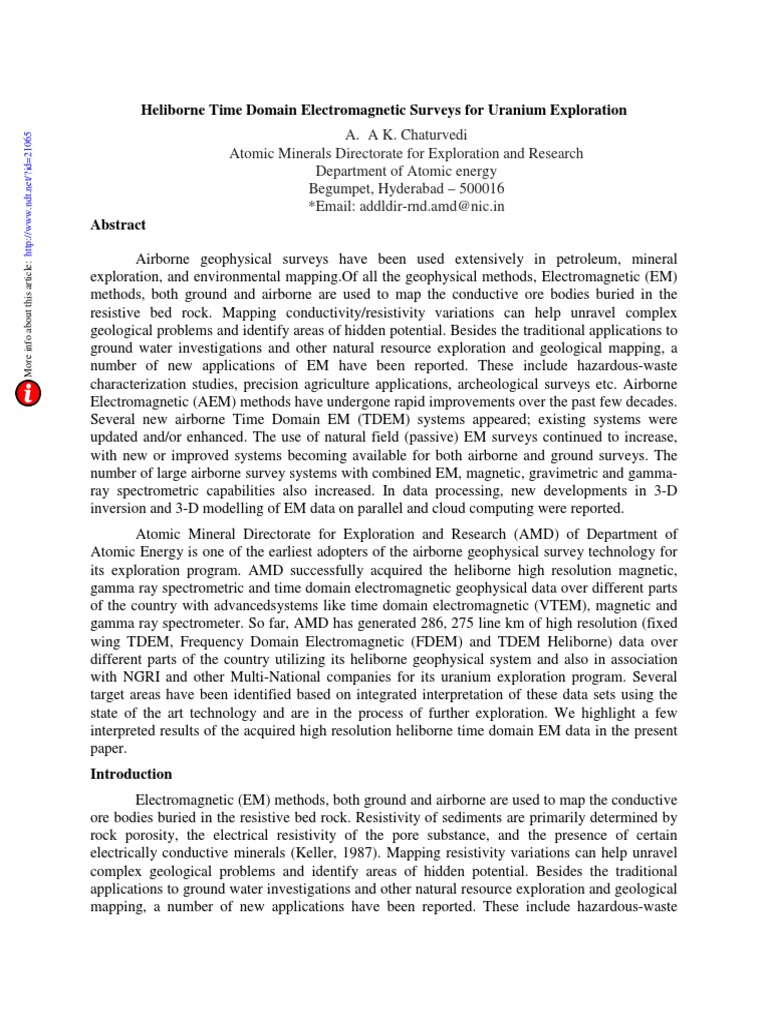 TDEM Paper PDF | PDF | Geophysics | Electromagnetic Field