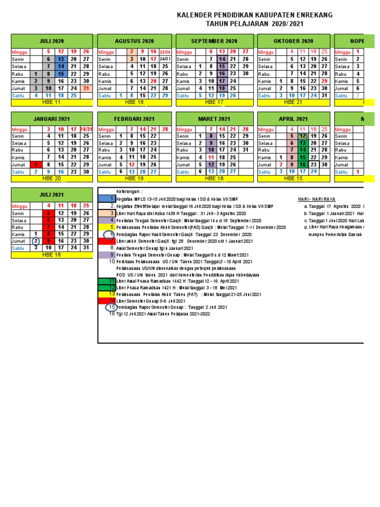 Kalender Pendidikan 2020 2021 Final Pdf
