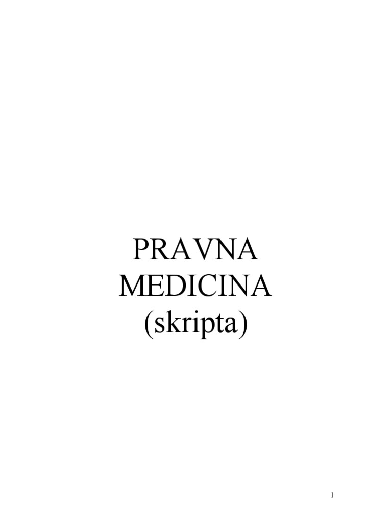PRAVNA MEDICINA (Skripta) | PDF
