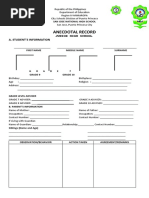 DEPED FORM 138 Jhs | PDF | Behavior Modification | Learning
