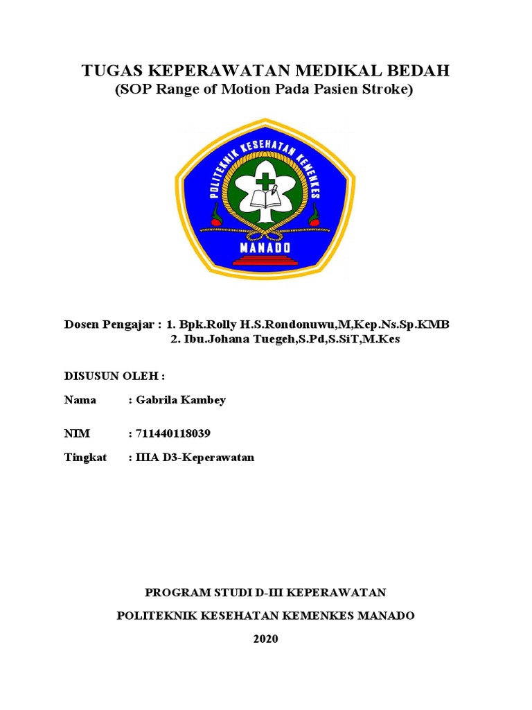 SOP ROM Pada Pasien Stroke | PDF | Kesehatan Holistik | Sains & Matematika