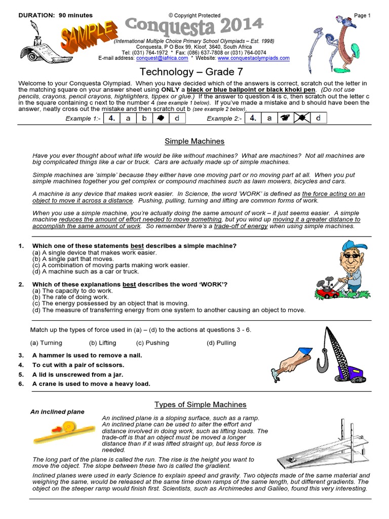 Technology - Grade 7: Simple Machines | PDF | Machines | Mechanical ...