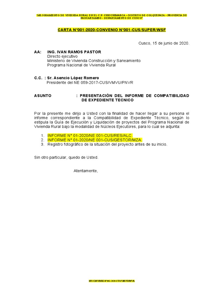 Carta Compatibilidad | PDF