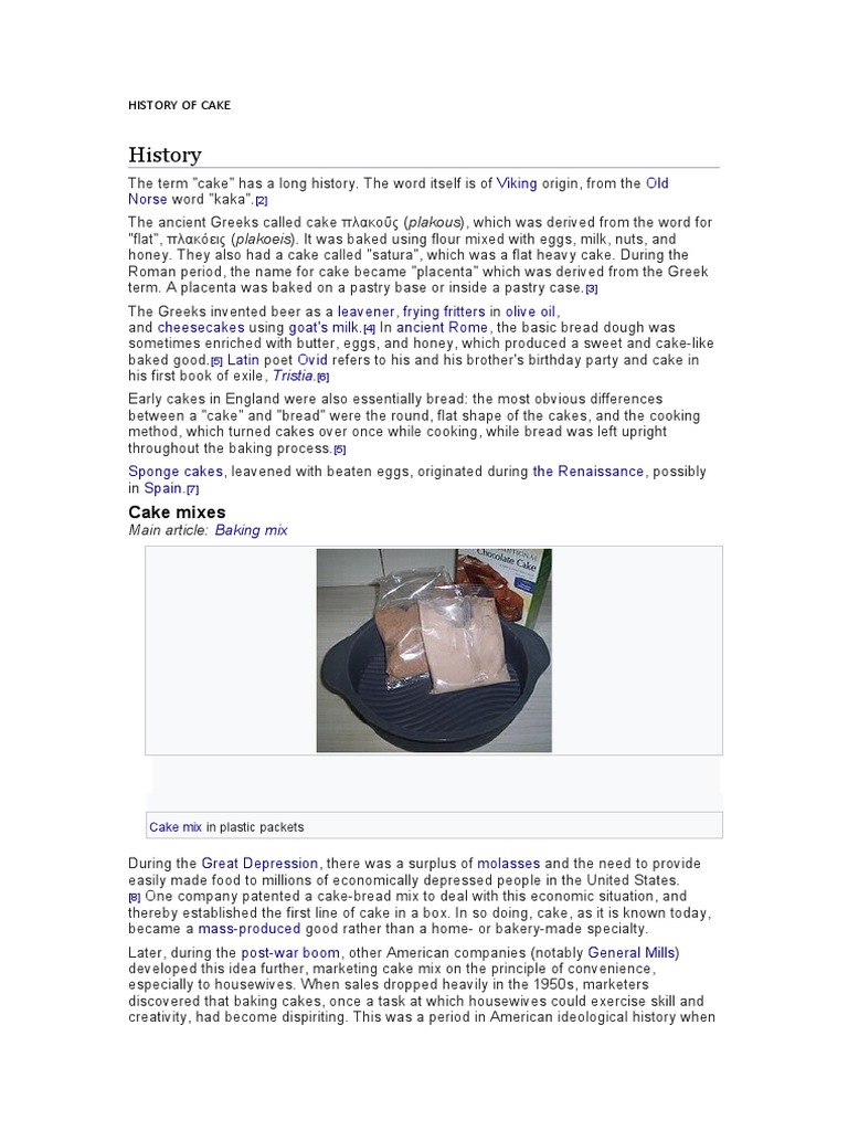 History of Cake | PDF | Cakes | Foods