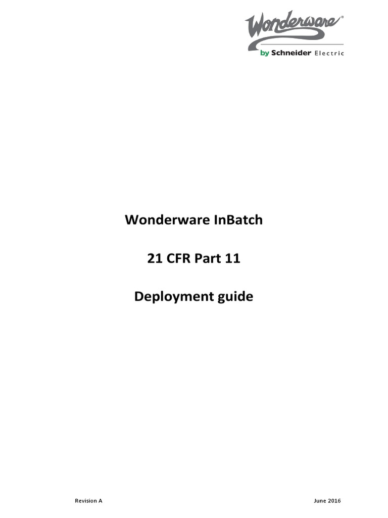 InBatch 21CFR Part 11 Deployment Guide 2016 | PDF | Records Management | Databases