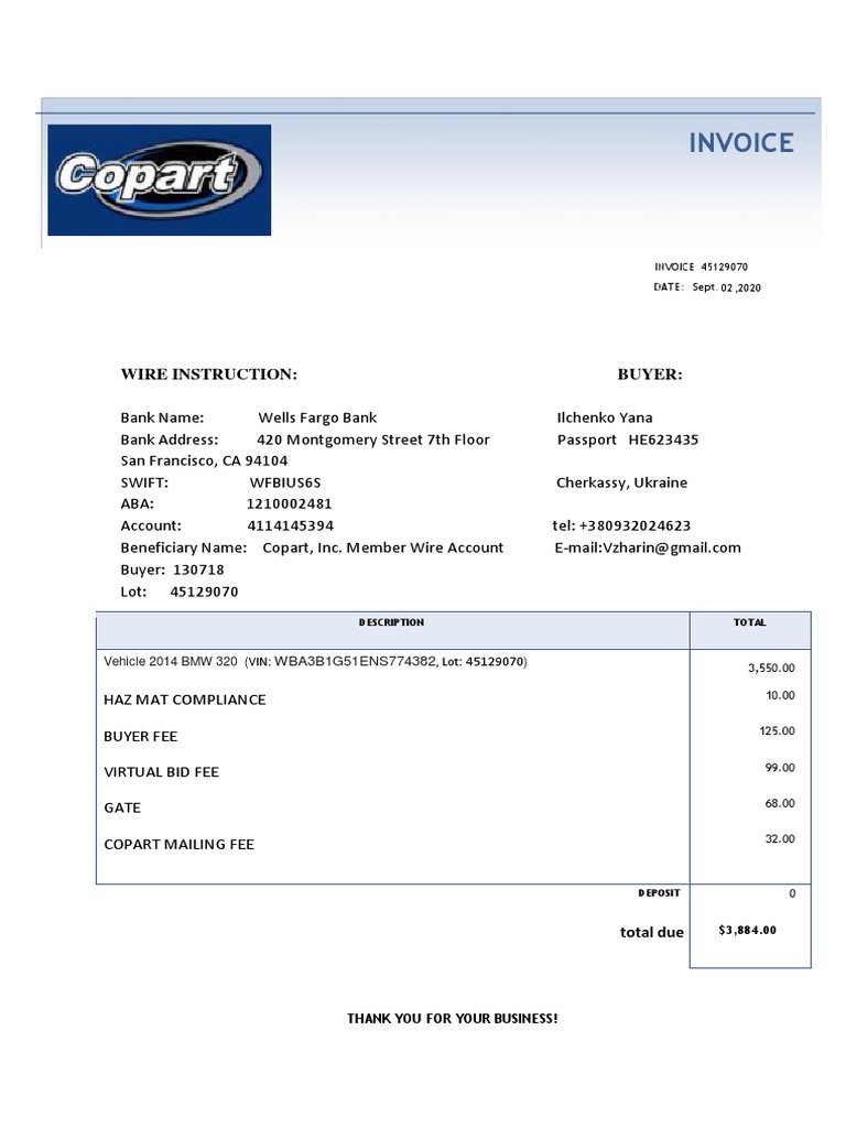 Invoice BMW 320 PDF | PDF