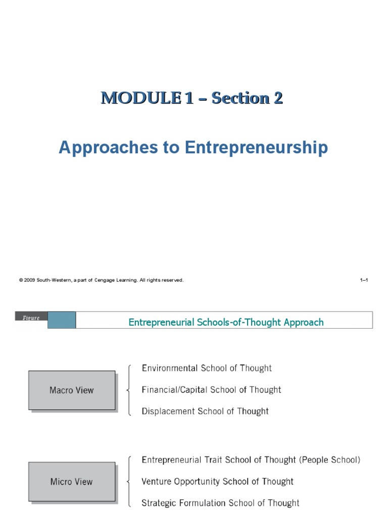 MODULE 1 - Section 2 Approaches To Entrepreneurship | PDF | Entrepreneurship | Economies