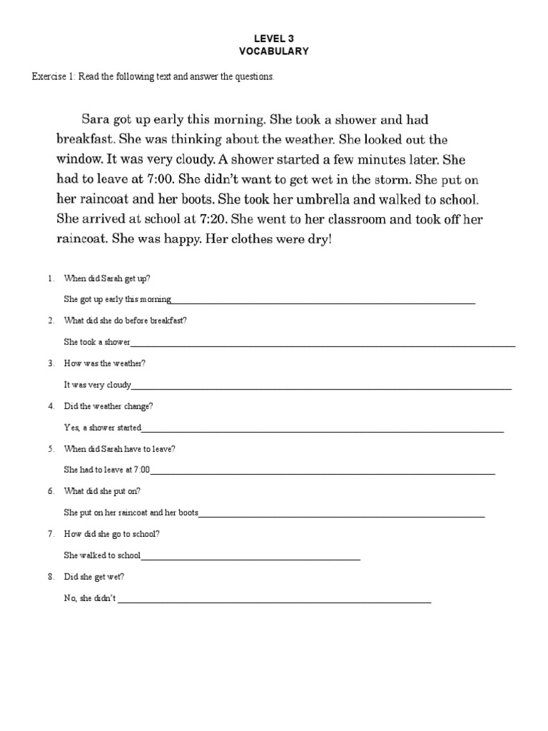 Exercise 1: Read The Following Text and Answer The Questions | PDF