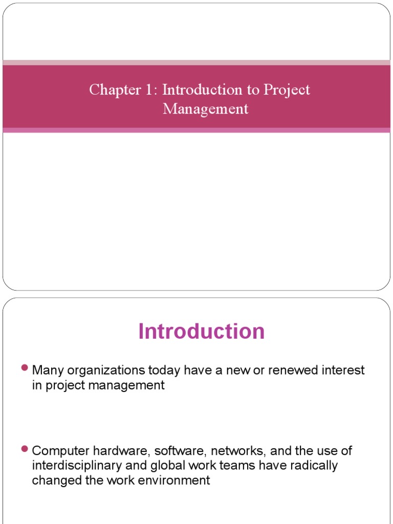Chapter 1: Introduction To Project Management | PDF | Project ...