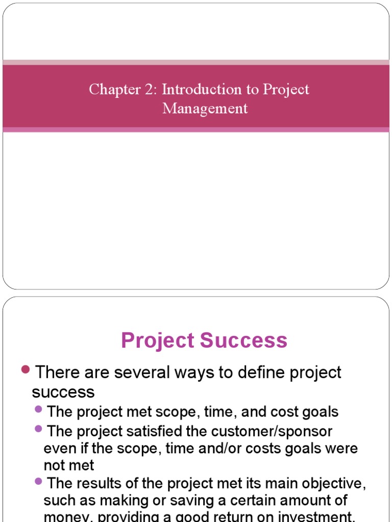Chapter 2: Introduction To Project Management | PDF | Project ...