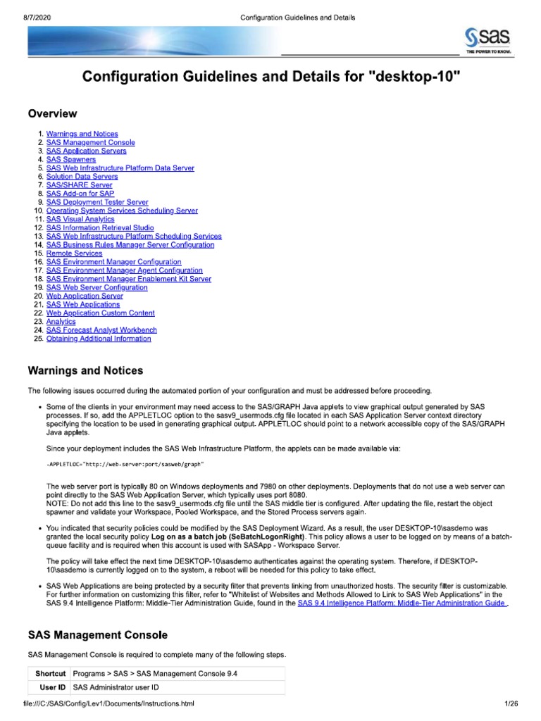 Lev1 SASInstructions | PDF