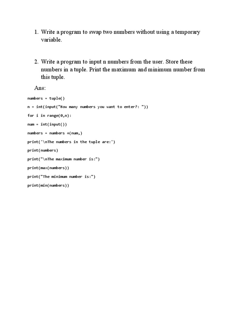 Tuple programs in Python | PDF | Programming Paradigms | Software Development