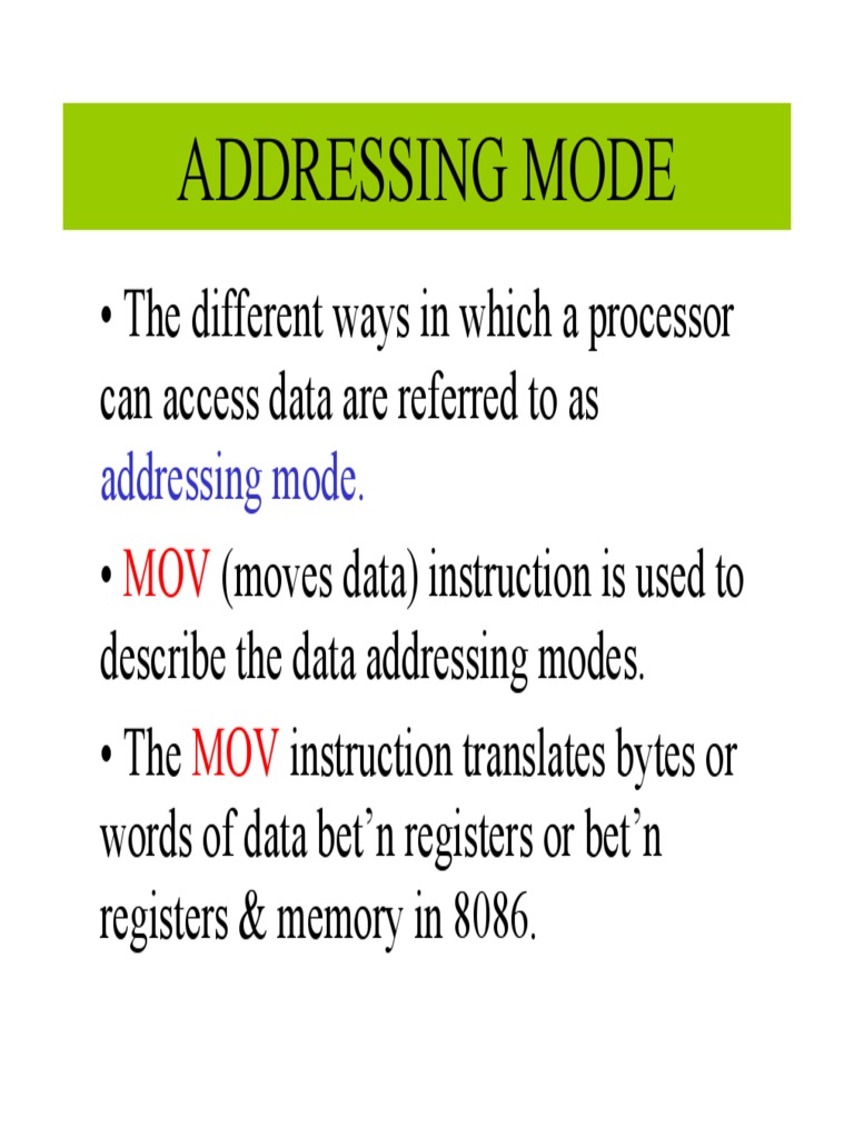 CH 3 Addressing Mode PDF | PDF | Assembly Language | Array Data Structure