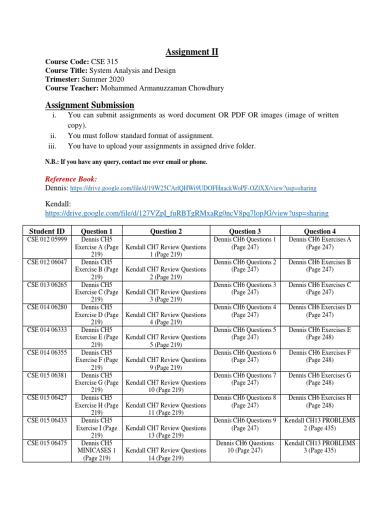 System Analysis Assignment Guide | PDF | Computing | Software