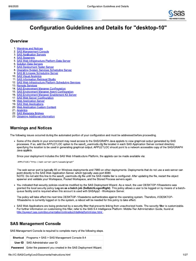 Lev2 SASInstructions | PDF