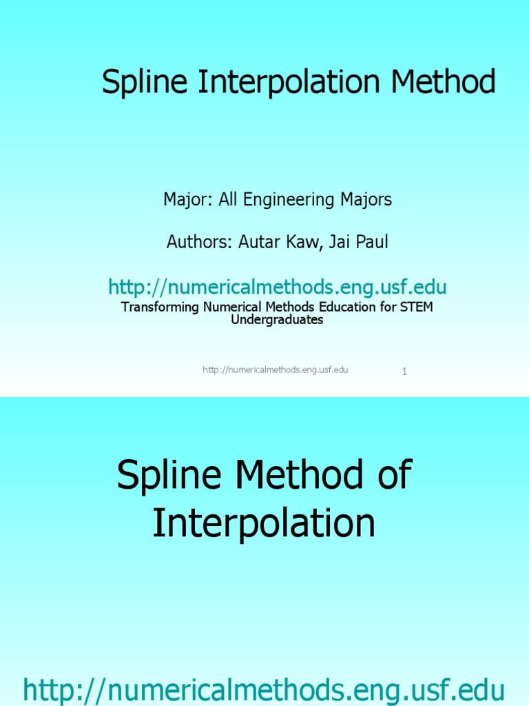 Spline Interpolation Method: Major: All Engineering Majors Authors ...