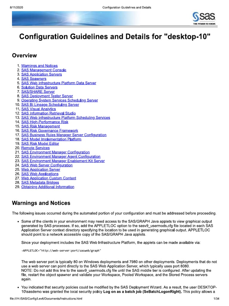 Lev6 SASInstructions | PDF