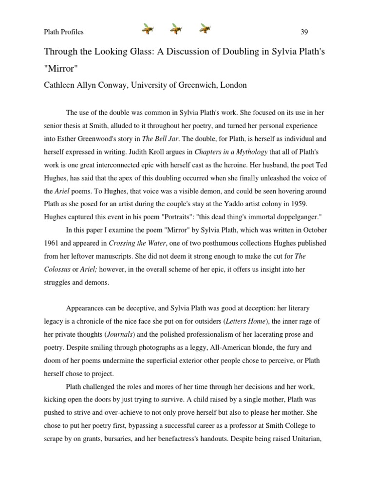Doubling in Plath's "Mirror" Analysis | PDF | Sylvia Plath | Snow White