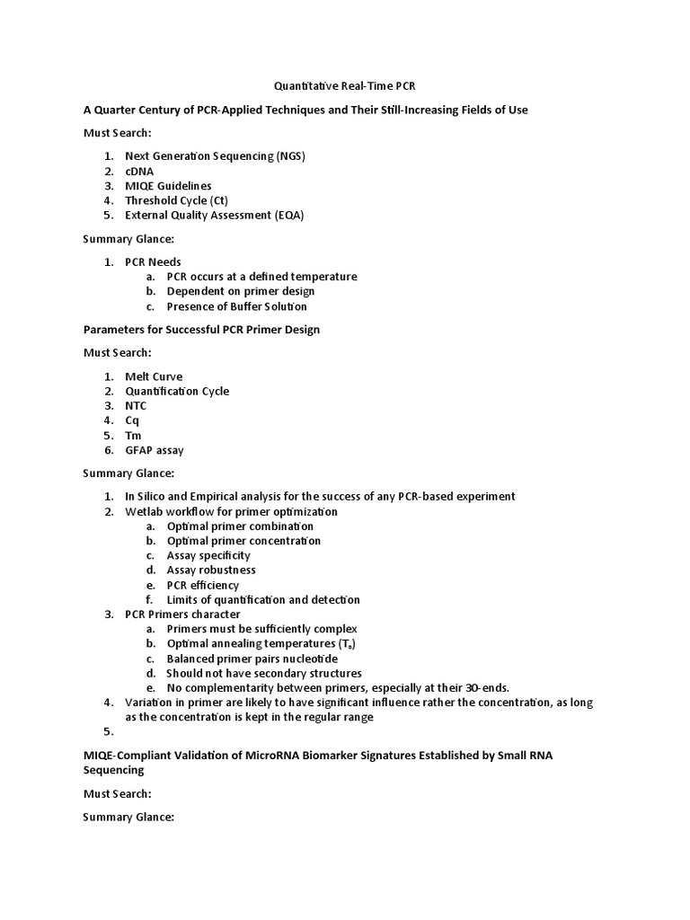 Quantitative Real-Time PCR | PDF | Real Time Polymerase Chain Reaction ...
