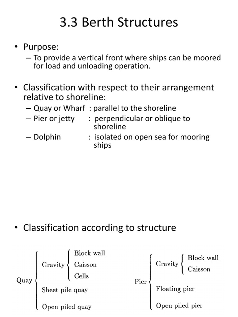 3.3 Berth Structures: - Purpose | PDF | Wharf | Civil Engineering