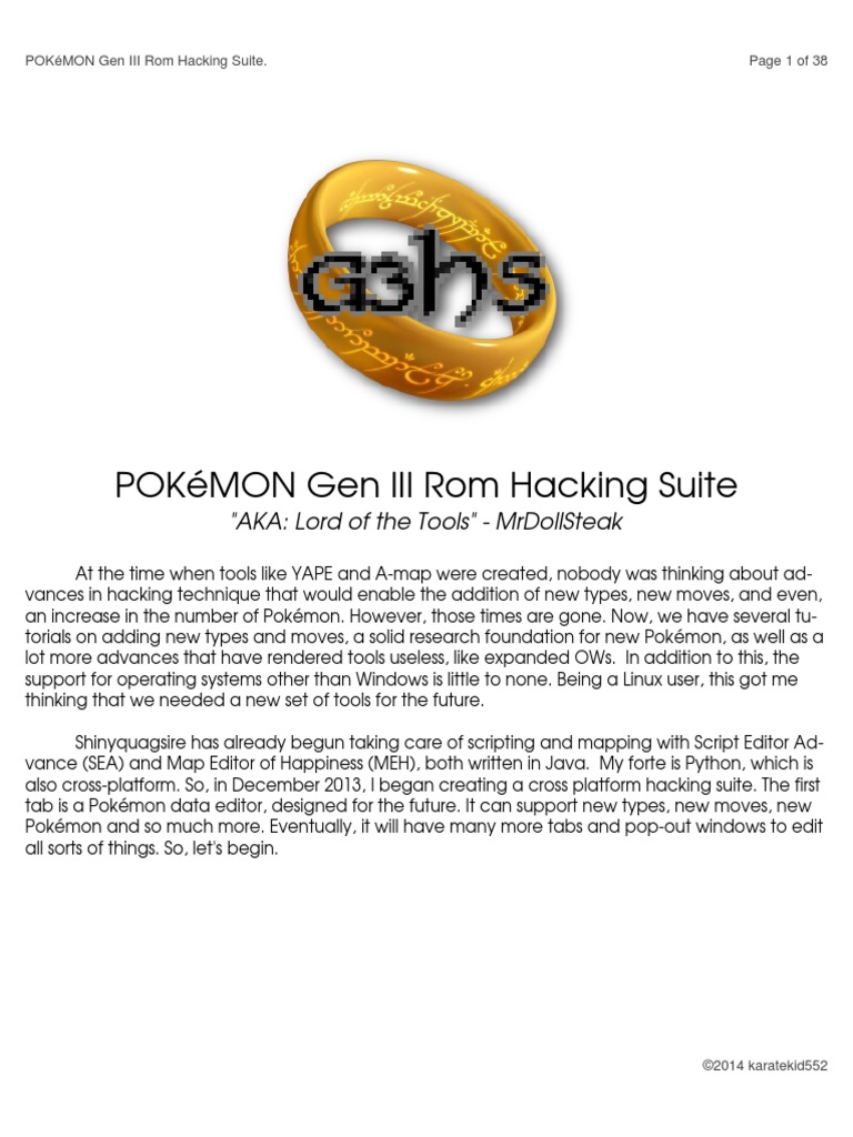 Pokémon Gen Iii Rom Hacking Suite: "Aka: Lord of The Tools" Mrdollsteak ...