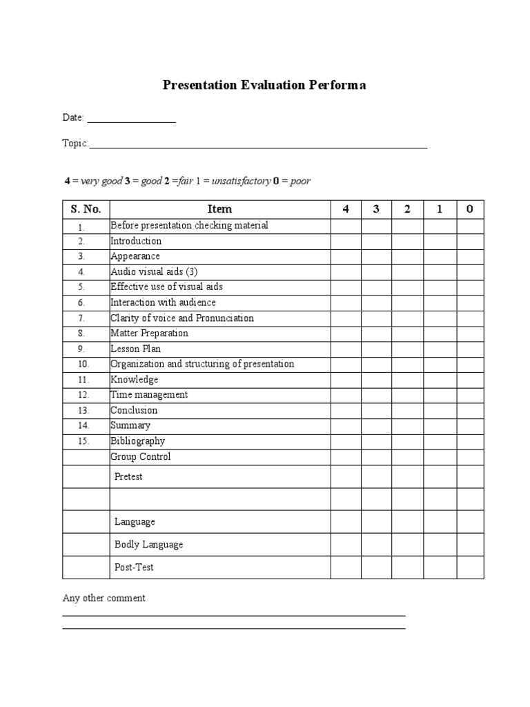Presentation Evaluation Performa | PDF | Career & Growth | Business