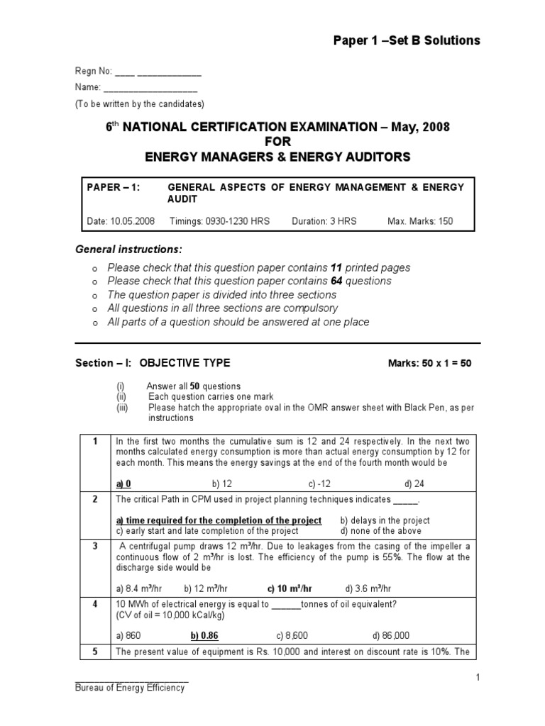 Analysis of Solutions to Questions from the 6th National Certification ...