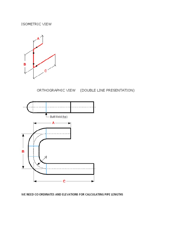 Isometric View: We Need Co Ordinates and Elevations For Calculating ...