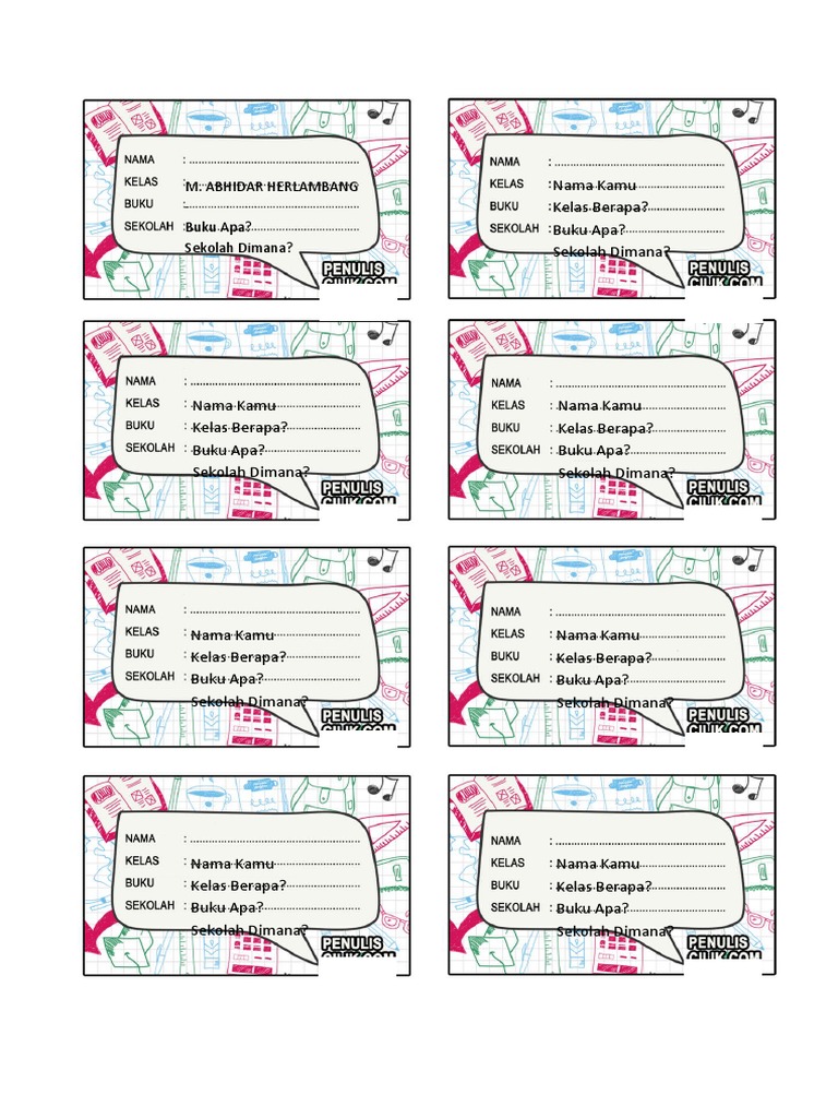 Cara Membuat Label Buku Tulis Di Microsoft Word | PDF