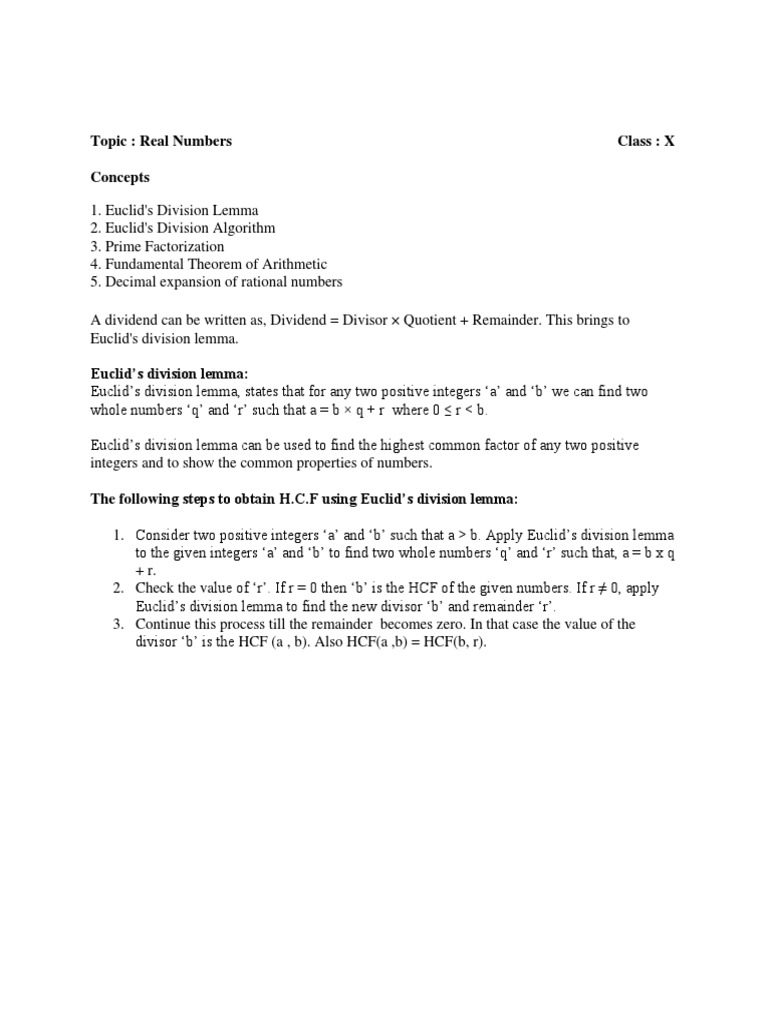 CBSE Class 10 Number Systems Worksheet (1) - 0 | PDF | Numbers ...