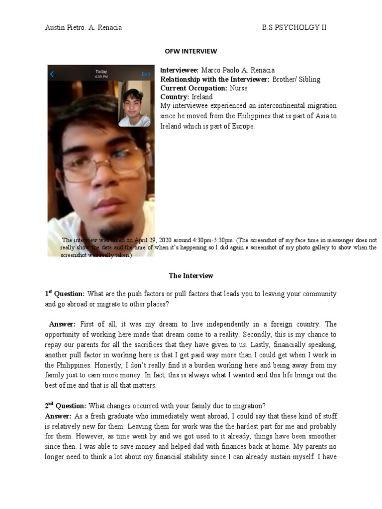 Ofw Interview | PDF