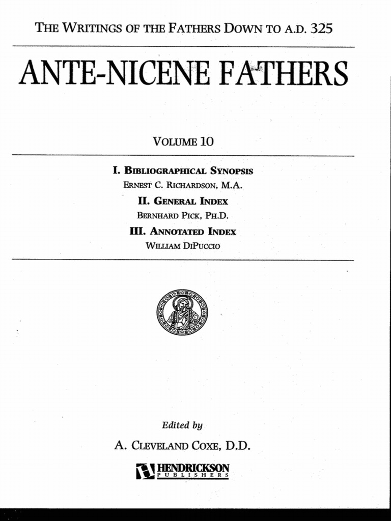 Ante Nicene Fathers 10 | PDF