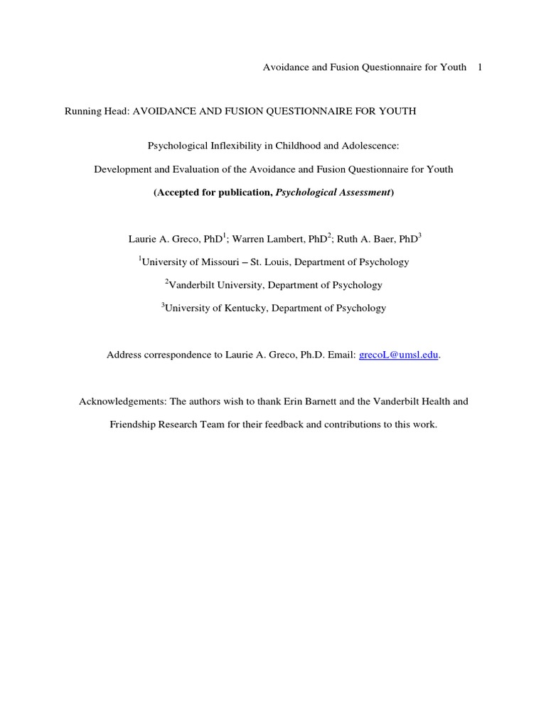 Afq y Questionnaire PDF | PDF | Factor Analysis | Validity (Statistics)