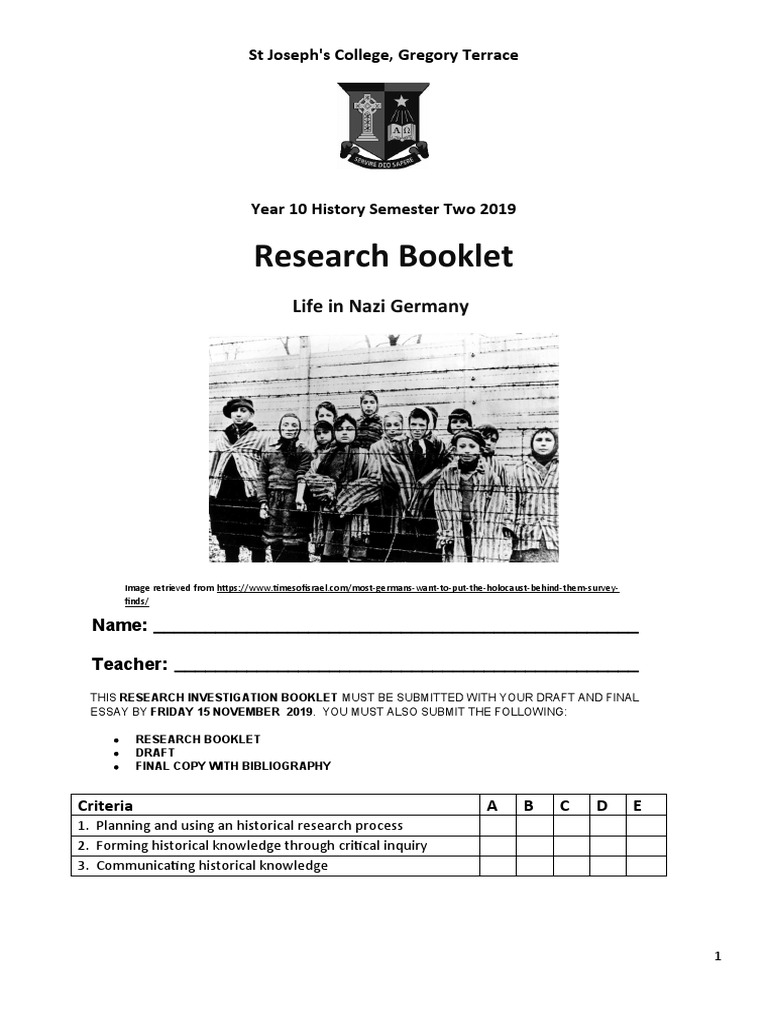 Research Booklet: Life in Nazi Germany | Download Free PDF | Primary ...