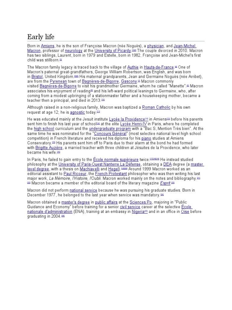 Emmanuel Jean-Michel Frédéric Macron 01 | PDF | Academia | Family