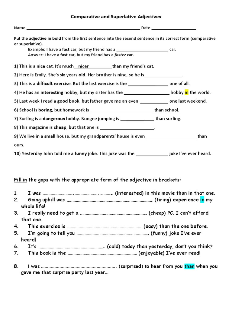 Comparative and Superlative Adjectives Guide | PDF | Adjective | Adverb