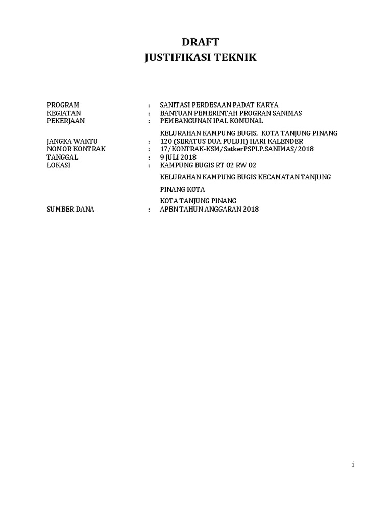 Contoh Draft Justek-1 | PDF