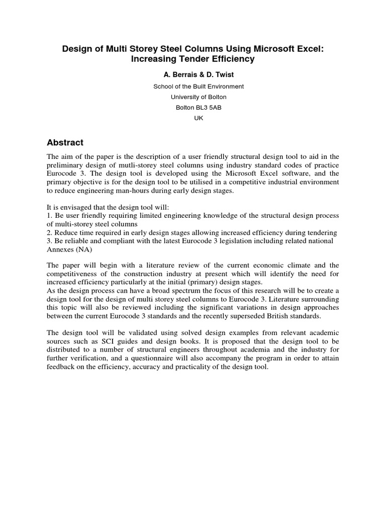Design of Multi Storey Steel Columns Usi PDF | PDF