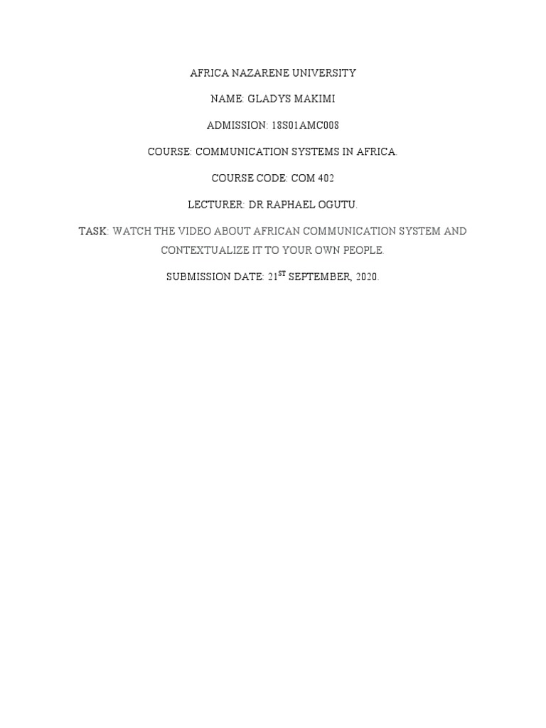 African Communication System. | PDF | Oral Tradition | Communication