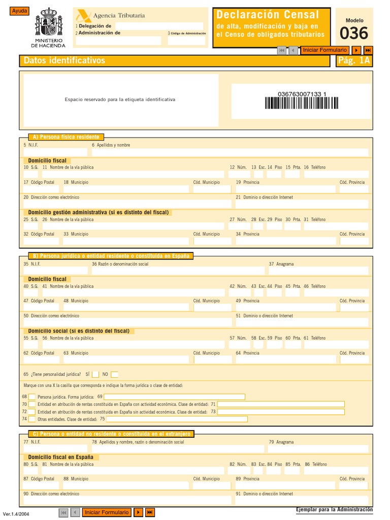 036 Rellenable | PDF | Impuesto sobre la renta | Impuestos