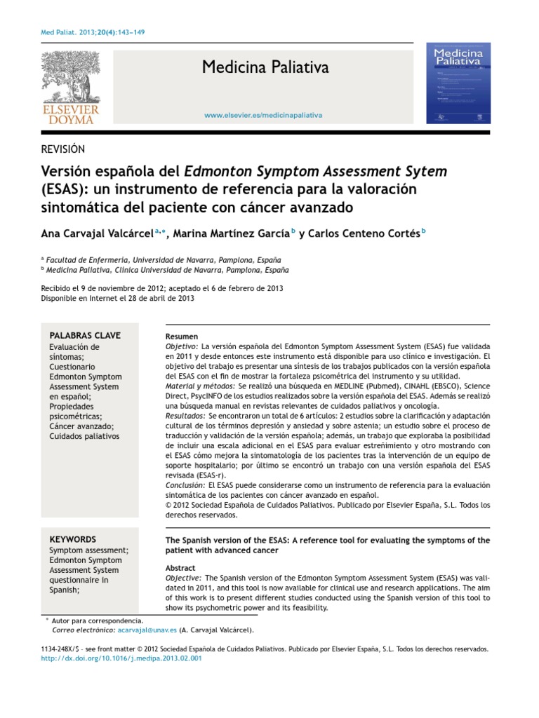 Escala Edmonton | PDF | Depresión (estado de ánimo) | Ansiedad