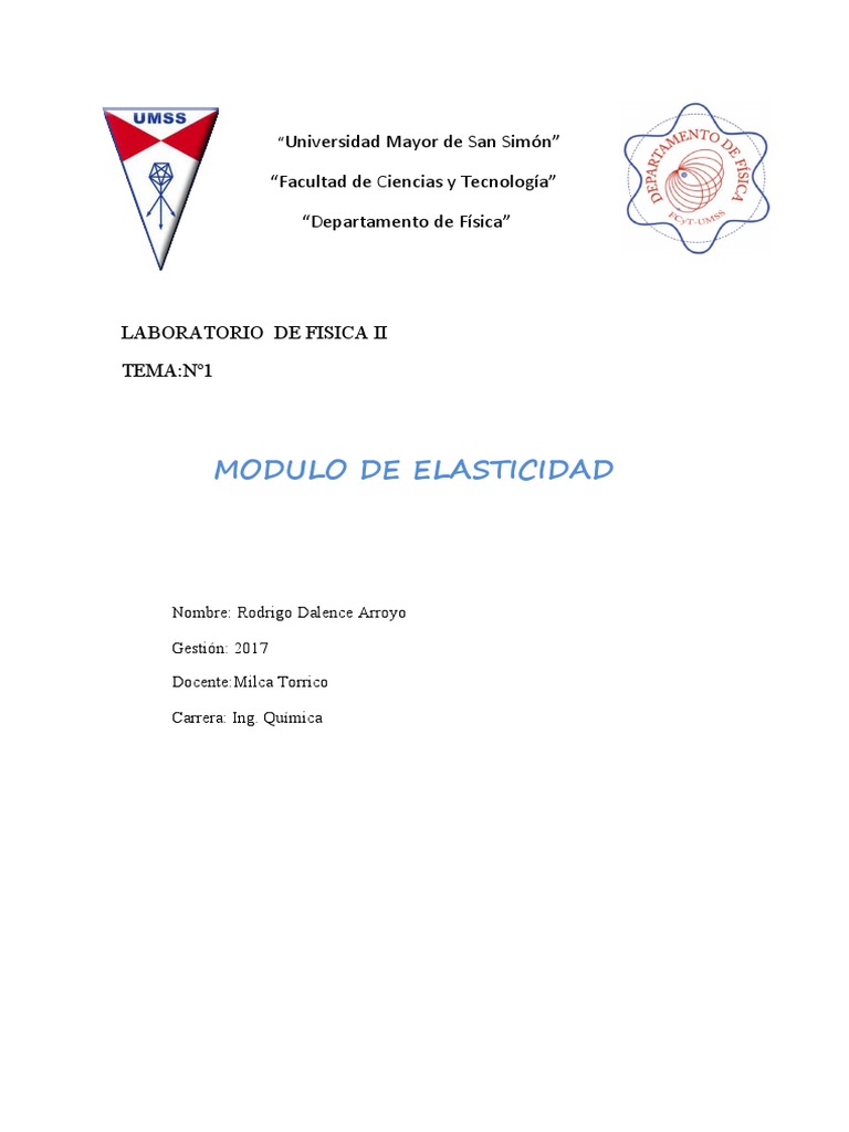 Modulo de Elasticidad Fisica 2 | PDF | El módulo de Young | Elasticidad ...