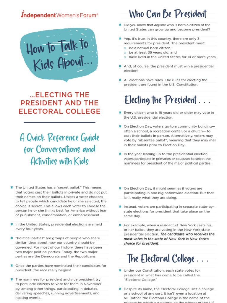 How To Talk To Kids About Electing The President and The Electoral ...