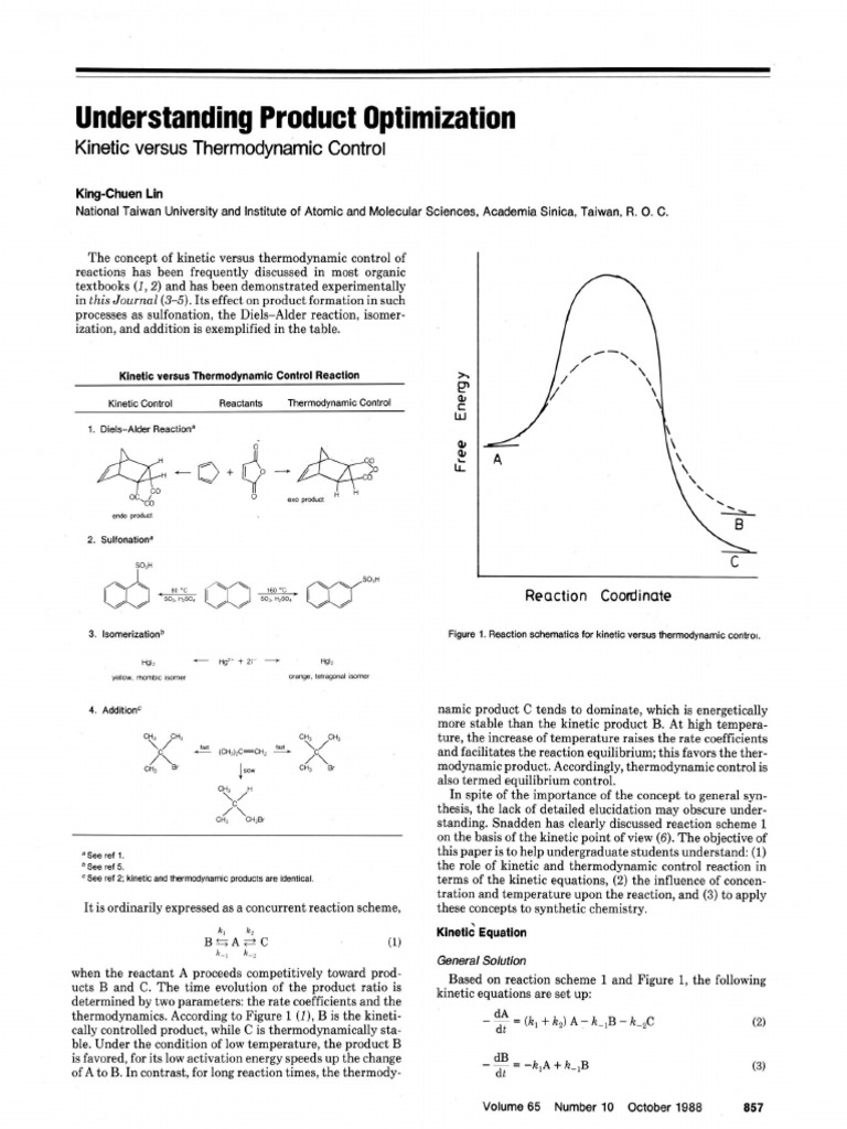 Kinetic Vs Thermodynamic | PDF | Chemical Kinetics | Chemical Equilibrium