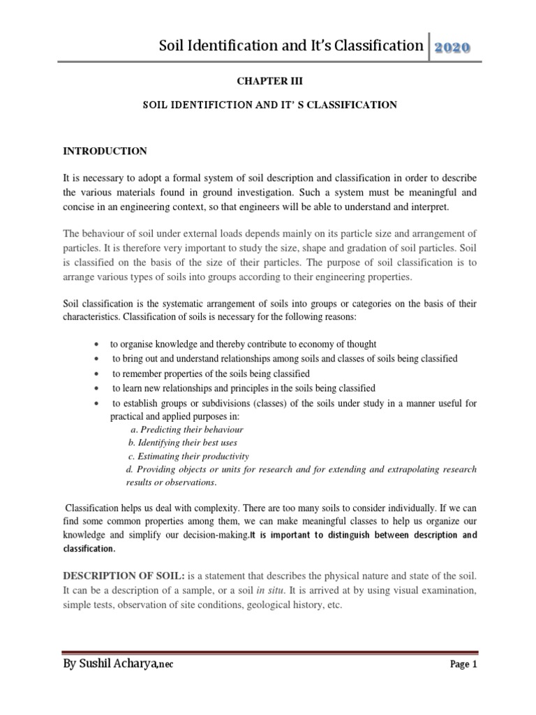 Soil Identification and Classification Guide | PDF | Sand | Silt
