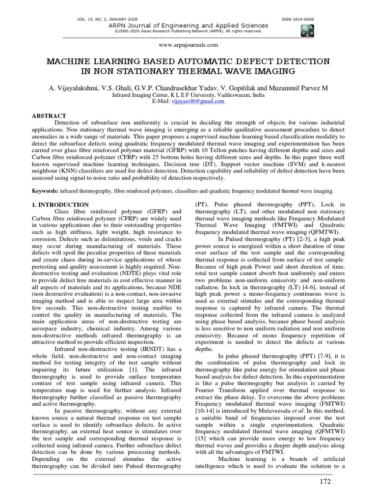 Machine Learning Based Automatic Defect Detection in Non Stationary ...