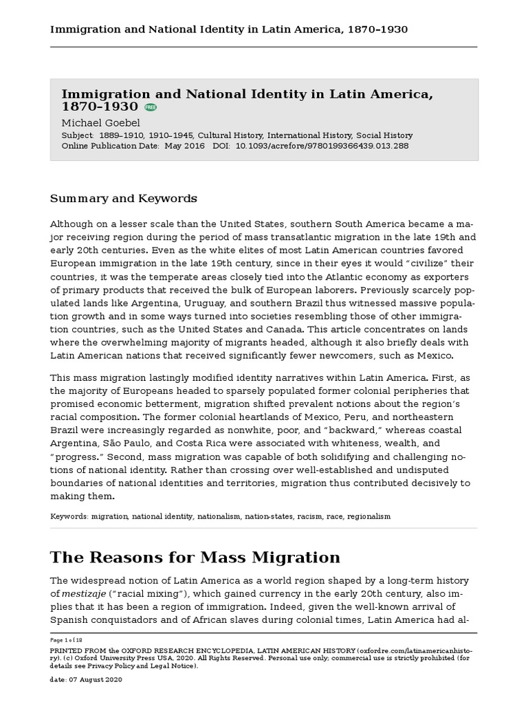 Immigration's Impact on Latin Identity | PDF | Immigration | Latin America