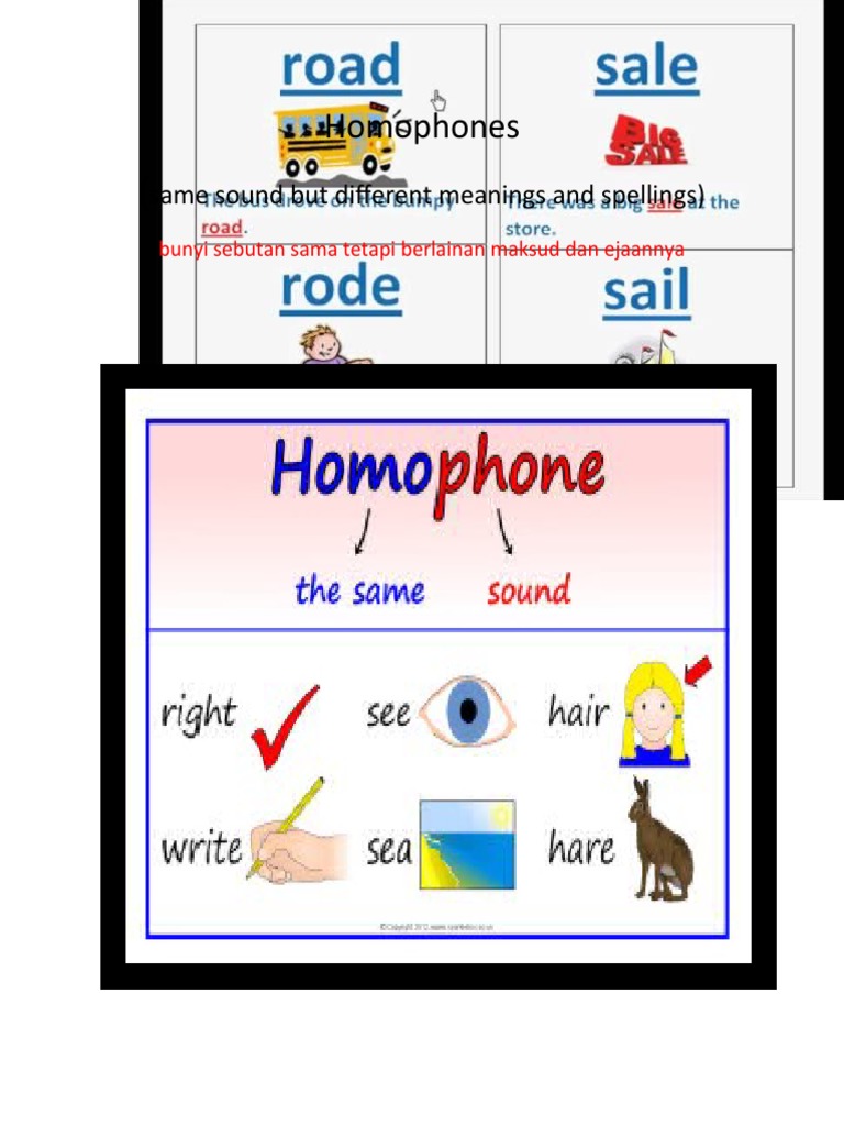 Homophones (: Same Sound But Different Meanings and Spellings) | PDF ...