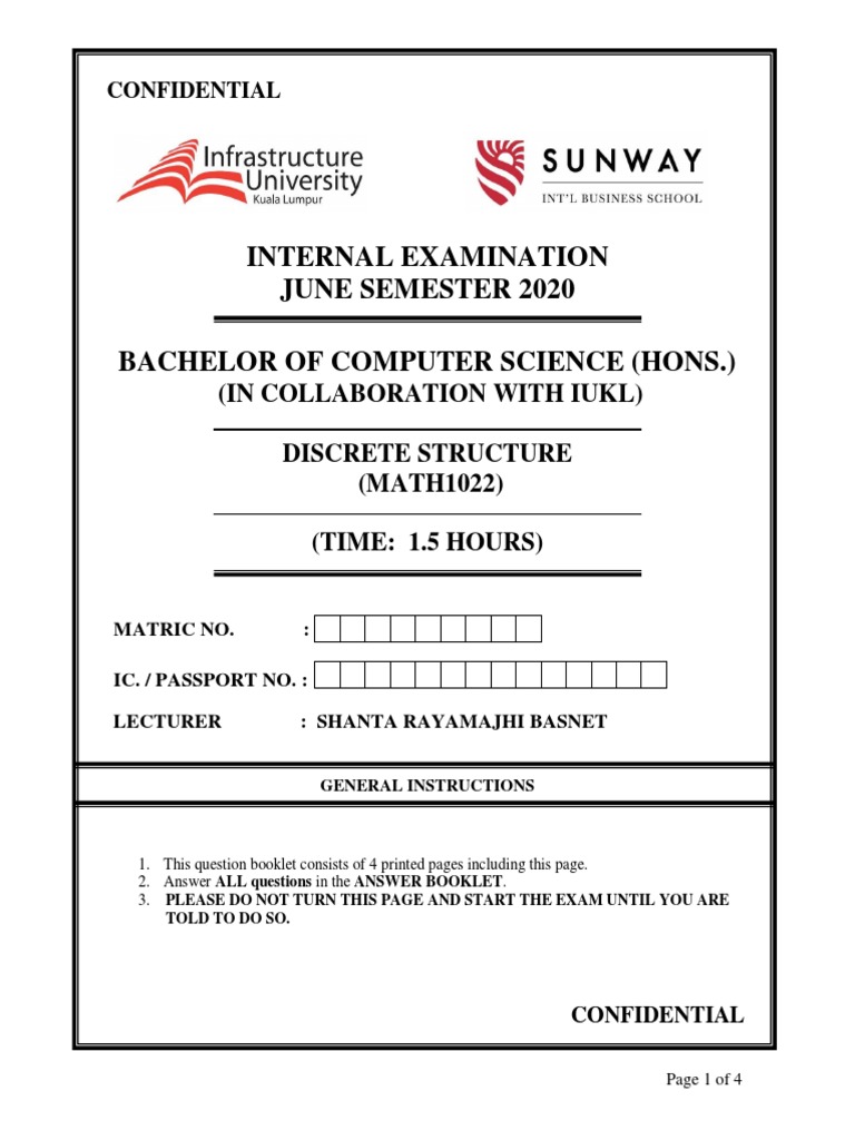 Math 1022 Discrete Structure PDF | PDF | Function (Mathematics ...